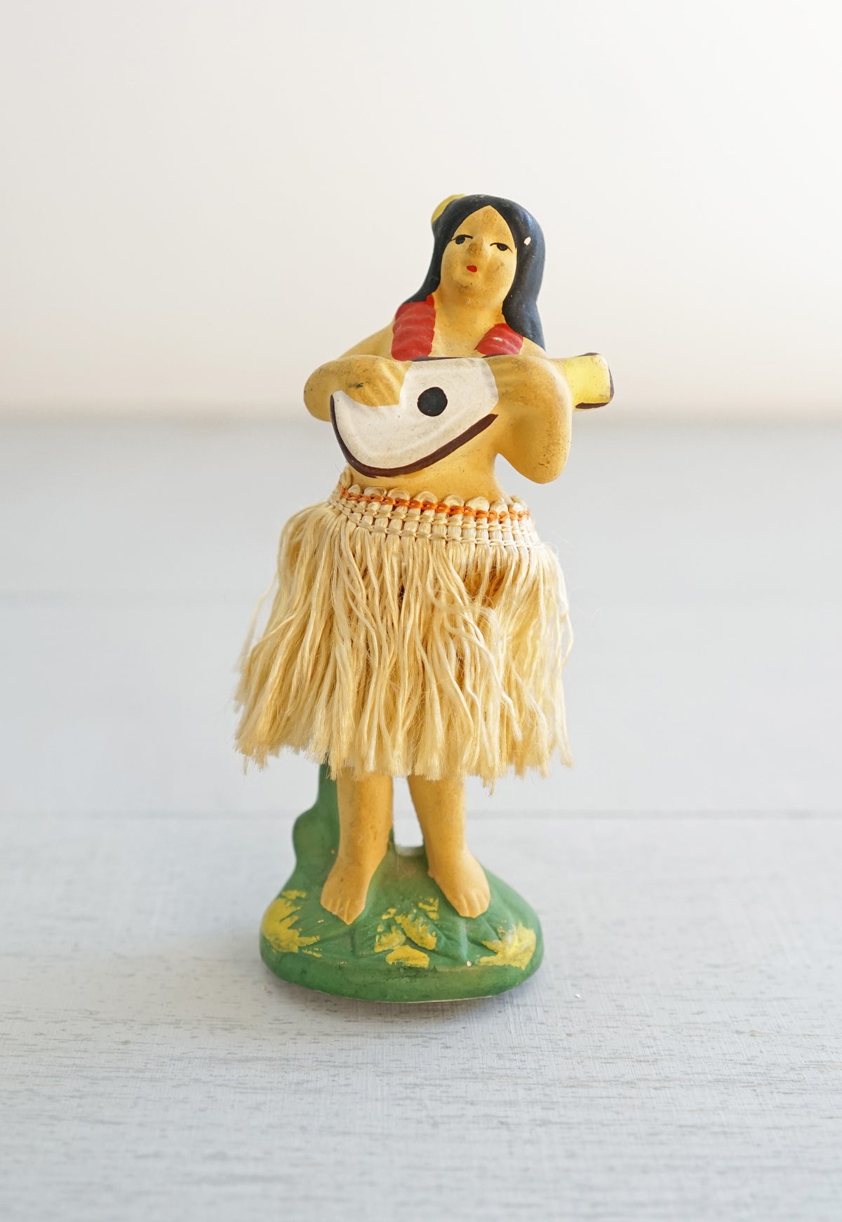 Small Vintage Ceramic Hula Bobble Dancer With Hawaiian Instrument ...