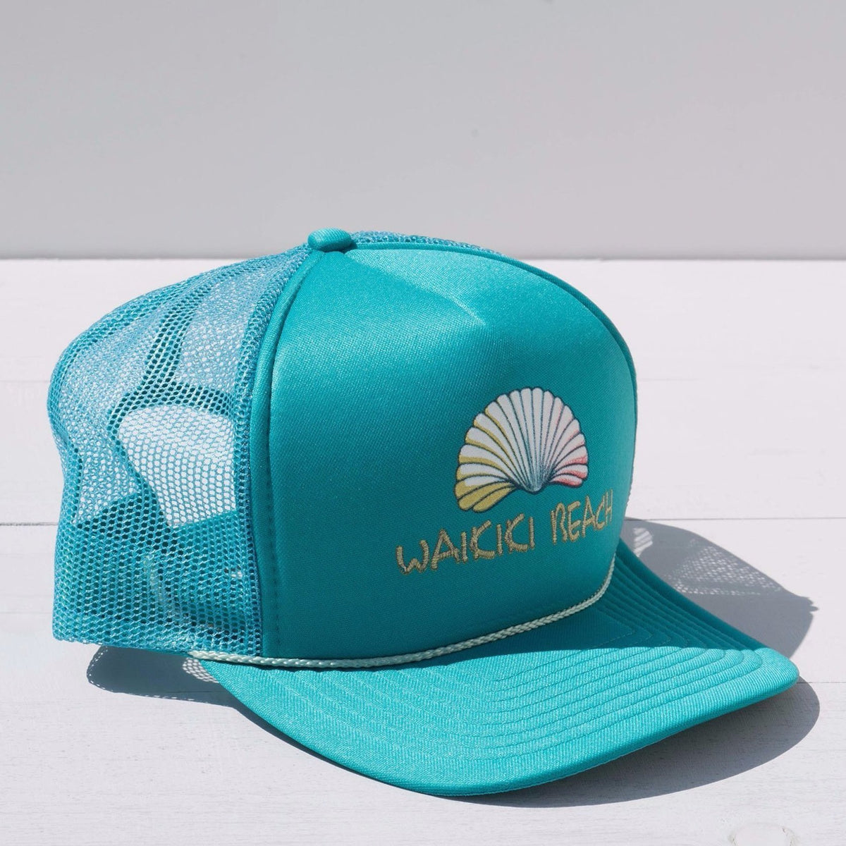 1990s Blue Waikiki Shell Snapback Trucker Hat– Pahina's Aloha